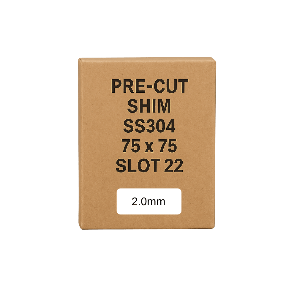 Precut Slotted Shims 75mm x 75mm – Shim Stock Metals UK